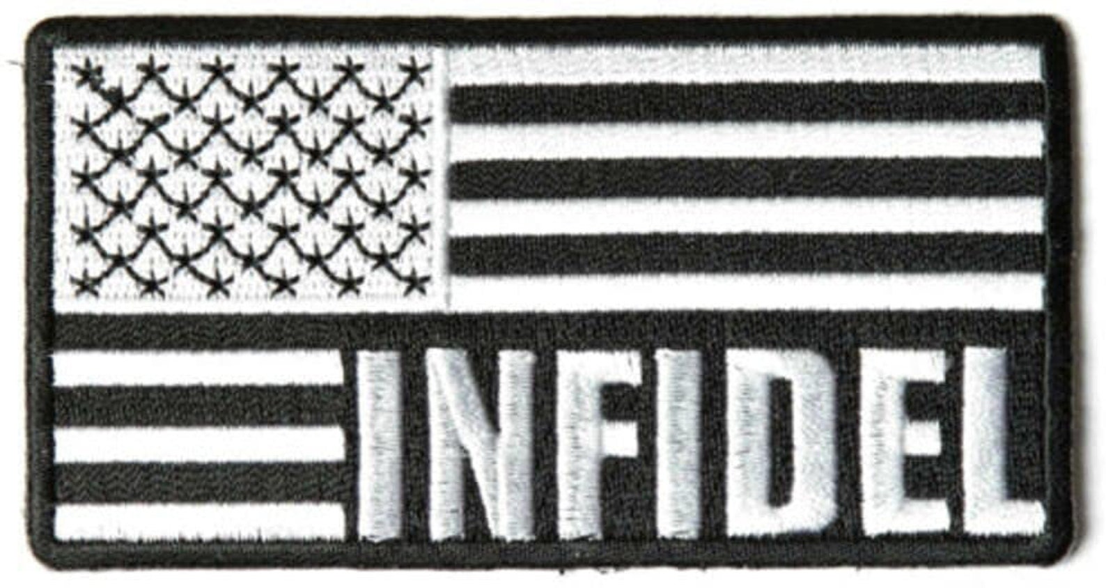 INFIDEL American Flag Patch Black White Military Arabic - Etsy