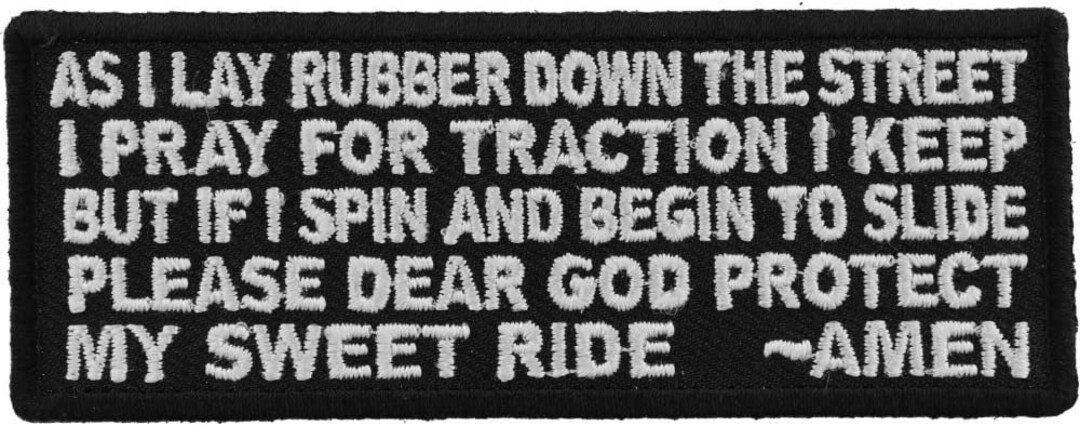 Biker Prayer Patch 4x1.5 Inch Christian Embroidered Patch Appliqué ...