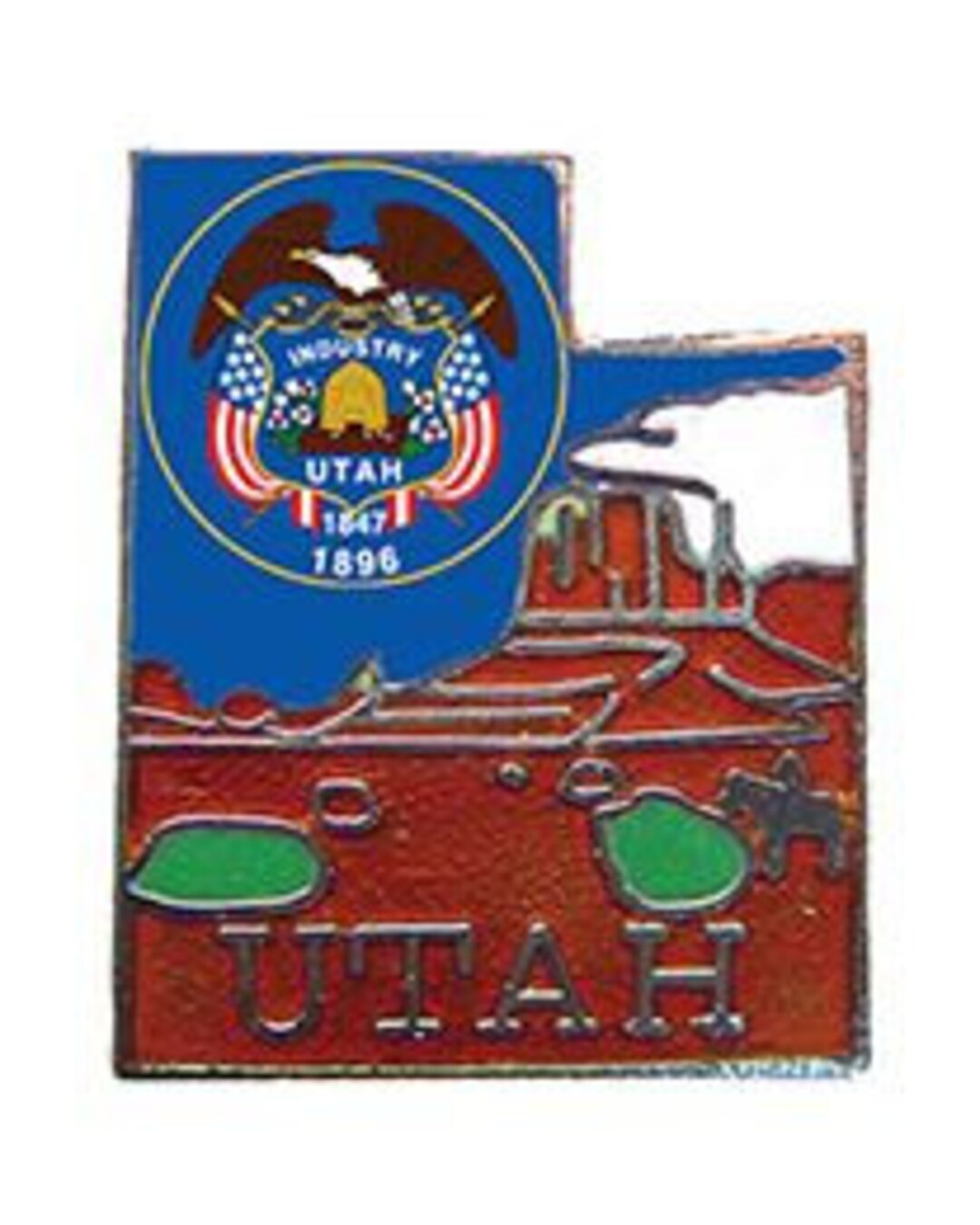 UTAH STATE Map Lapel Pin the Beehive State Salt Lake Enamel Pin for ...