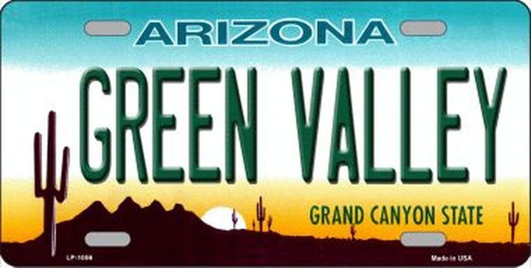 GREEN VALLEY ARIZONA State Background Metal License Plate - Etsy