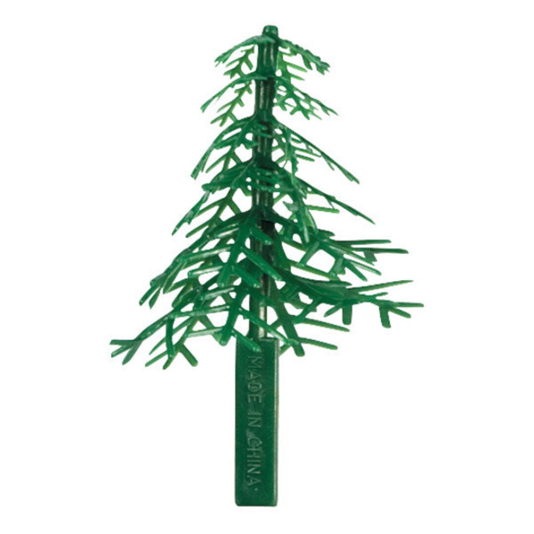 12 EVERGREEN TREE Cupcake Picks Cake Toppers for Christmas Tree Party ...