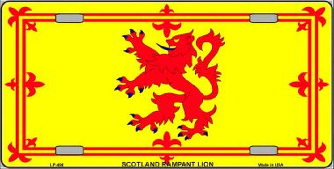 SCOTLAND LION Flag Metal License Plate Sign Novelty Vanity Scottish ...