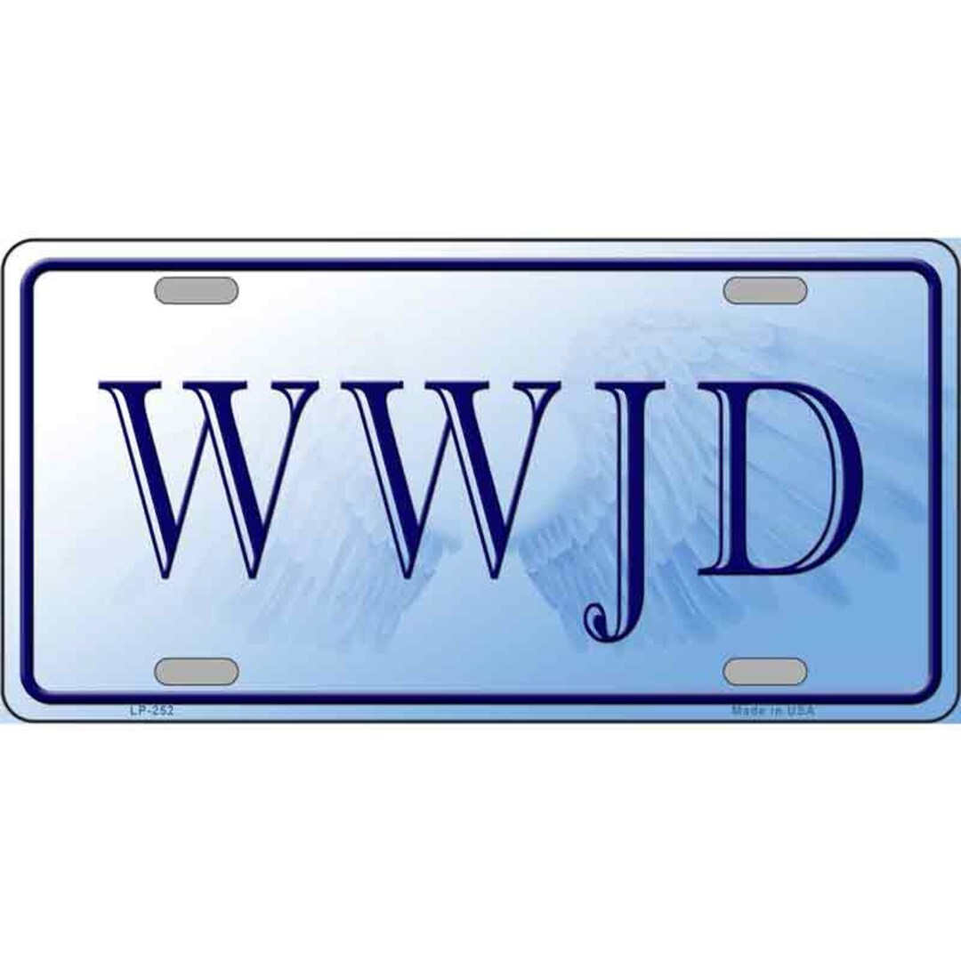 WWJD What Would Jesus Do Metal License Plate Sign Novelty Vanity Craft ...