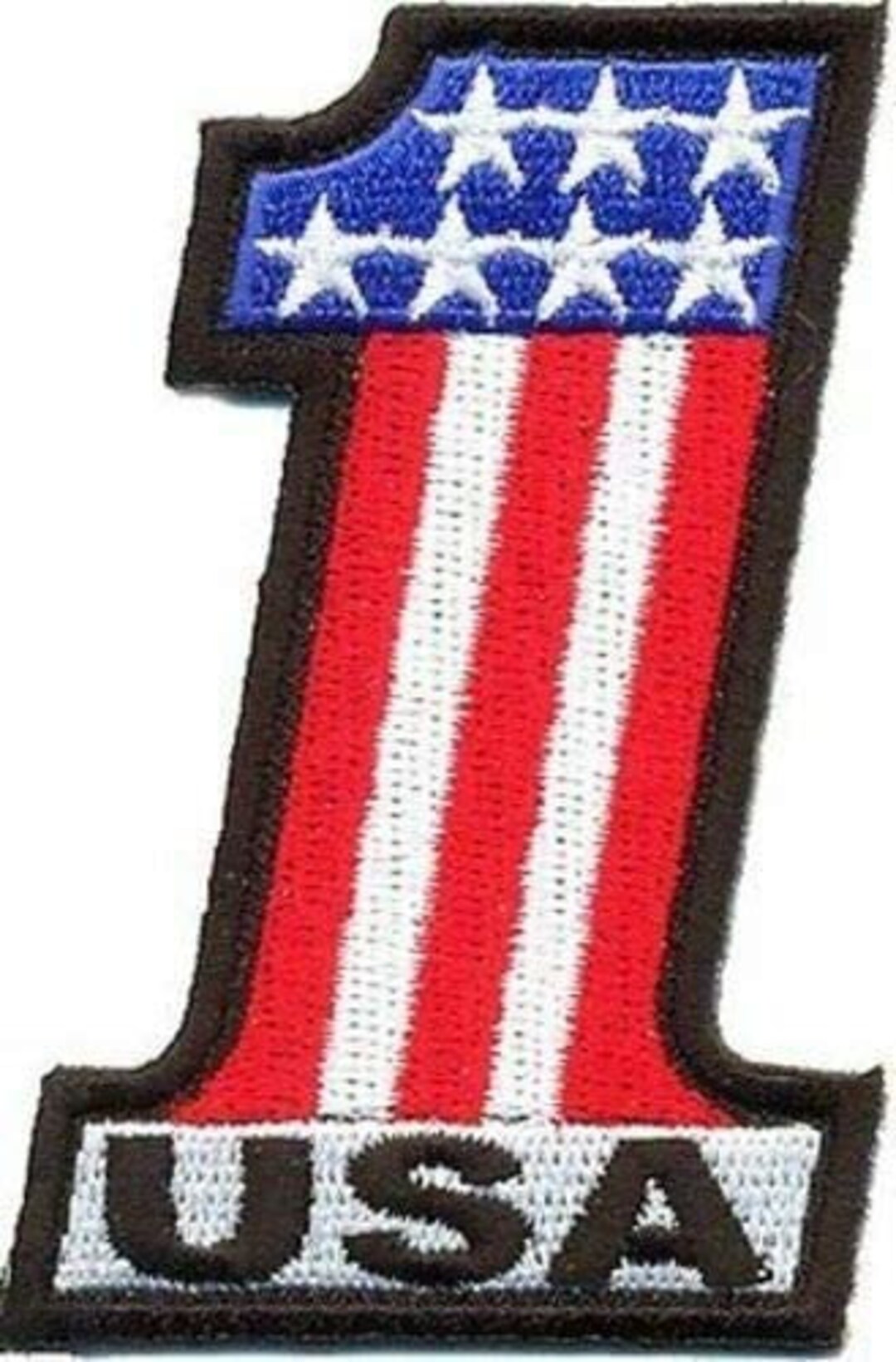 NUMBER 1 USA Patriotic American Flag and Stars Embroidered Patch - Etsy