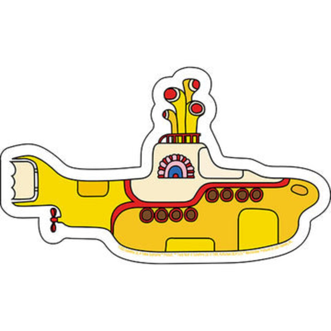 THE BEATLES Yellow Submarine Sticker Decal 5.5x3.25 Inch Paul John ...