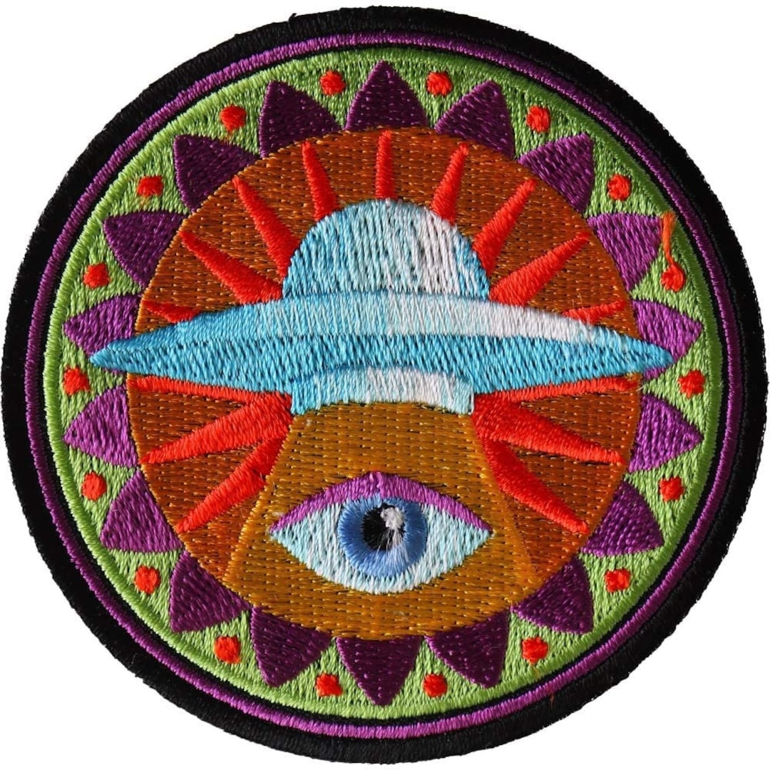 Spiritual Eye UFO Patch Space Alien Sci-fi Embroidered Patch Appliqué ...