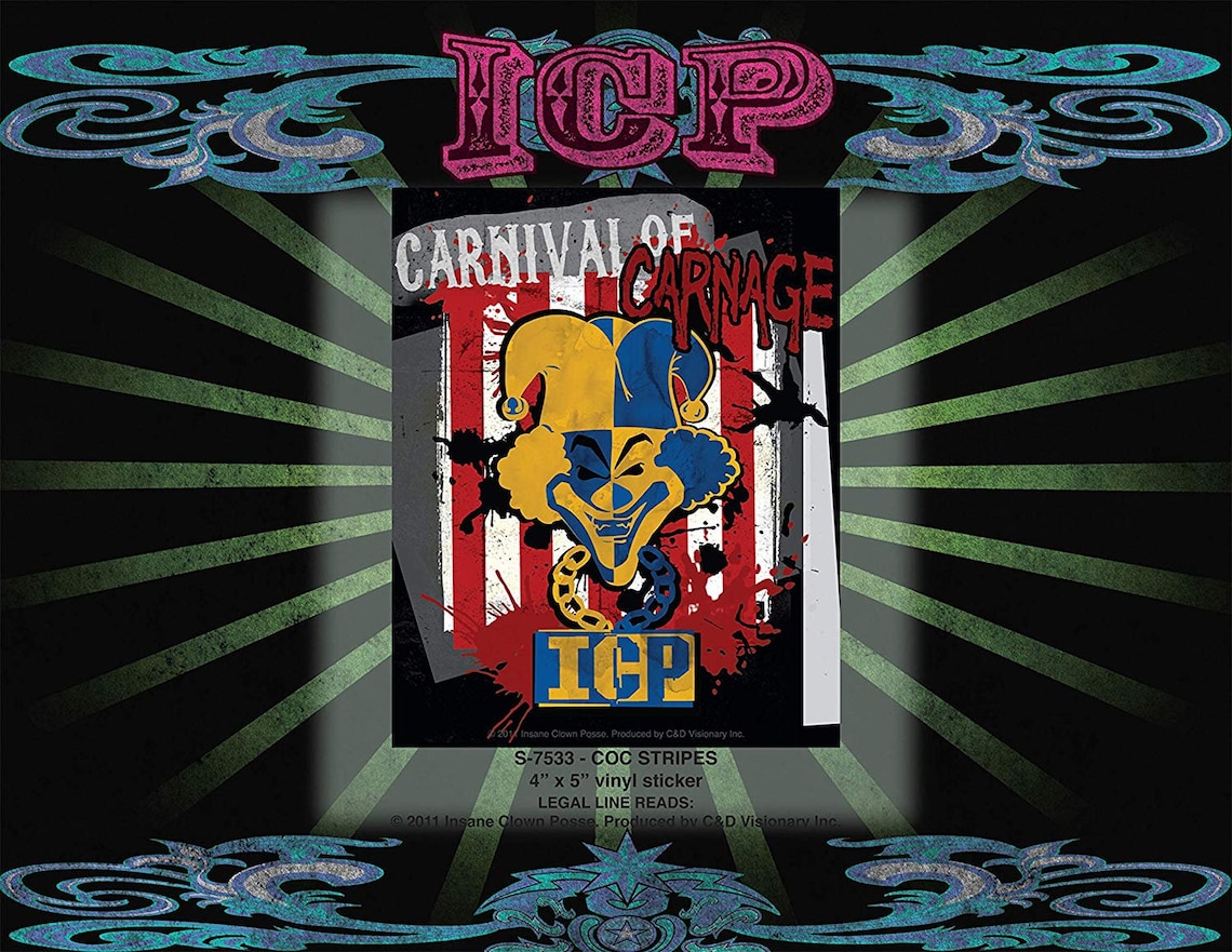 INSANE CLOWN POSSE Carnival of Carnage Coc Sticker Decal Icp | Etsy