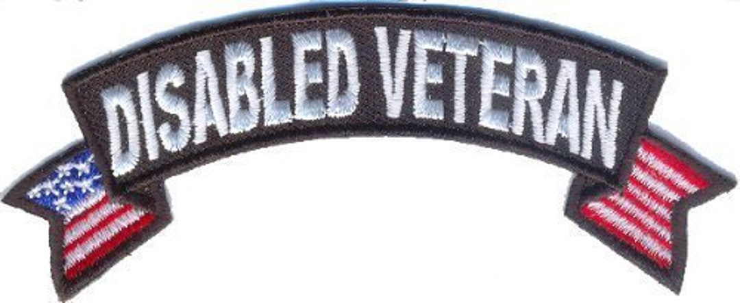 DISABLED VETERAN With US Flags Rocker Biker Military Embroidered Patch ...