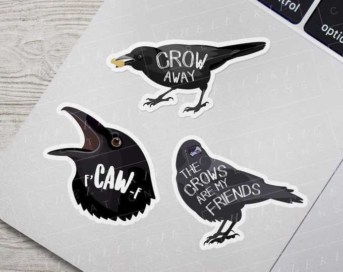 Crow Friend Sticker, Corvid Sticker, Laptop Stickers, Gifts for Bird ...