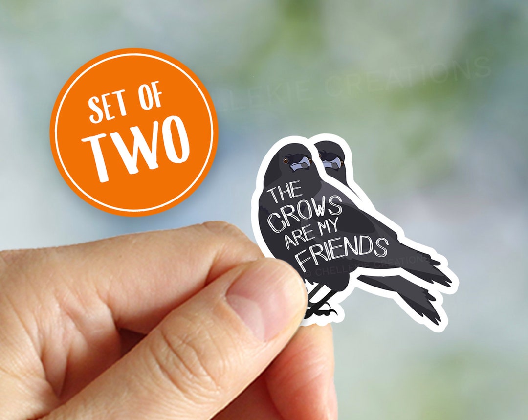 Crow Friend Sticker, Corvid Sticker, Laptop Stickers, Gifts for Bird ...