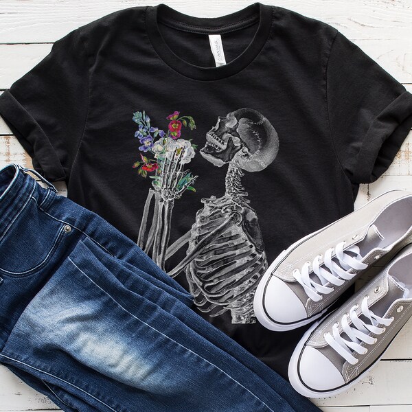 Skeleton T Shirt - Etsy