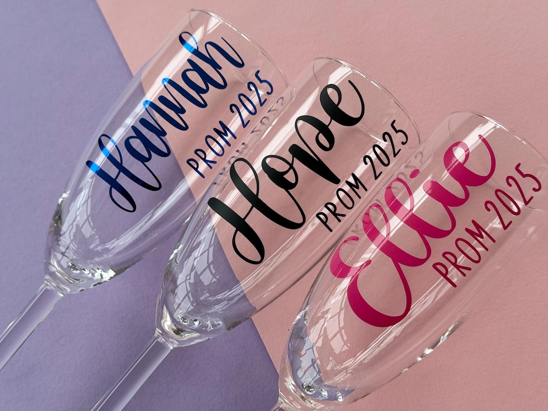 Personalised Prom Glass - Prom Flute - Prom Shot - Prom Gift - School ...