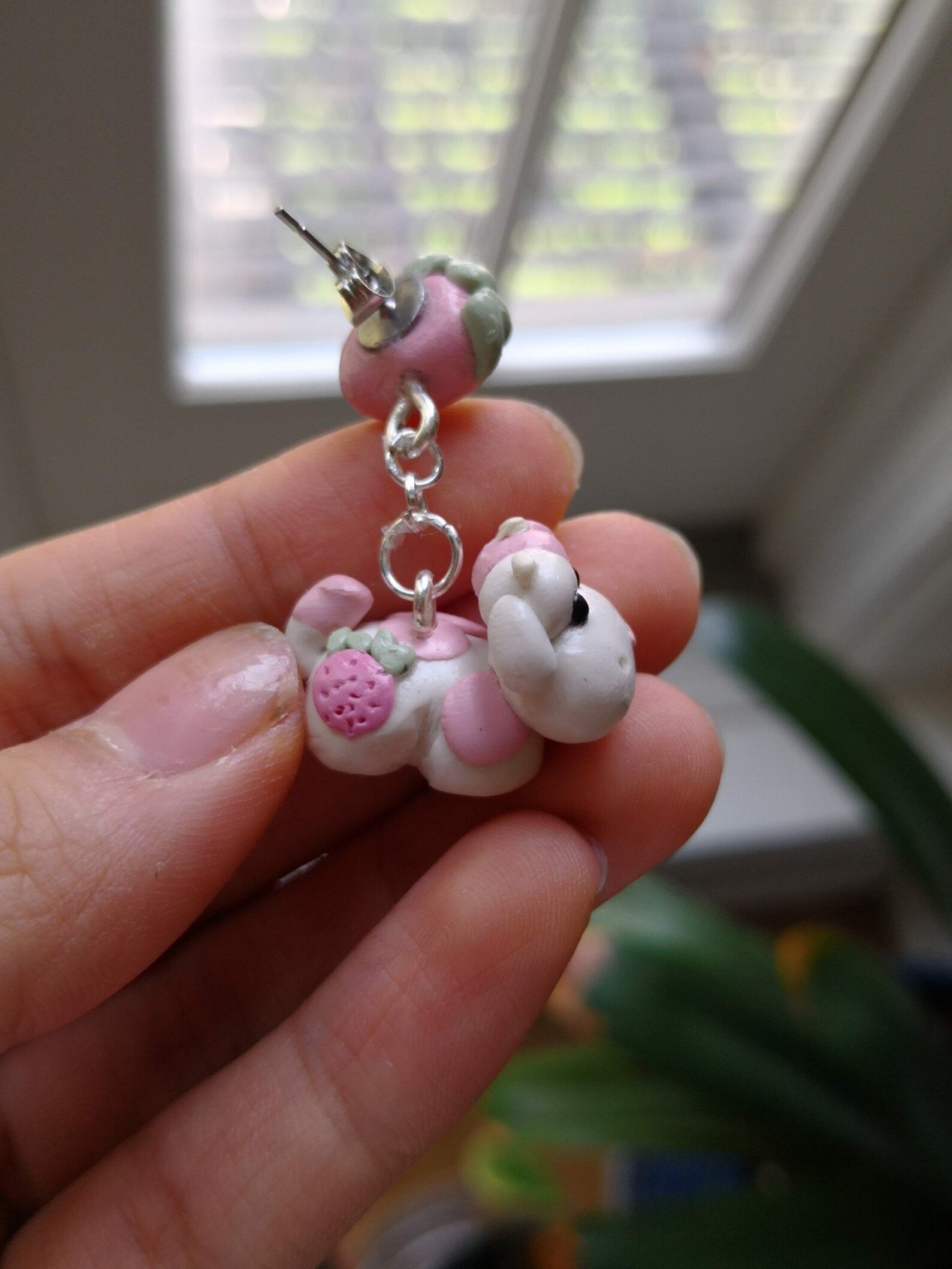 Strawberry Cow Earrings Pillow Pet/ Polymer Clay Stud - Etsy