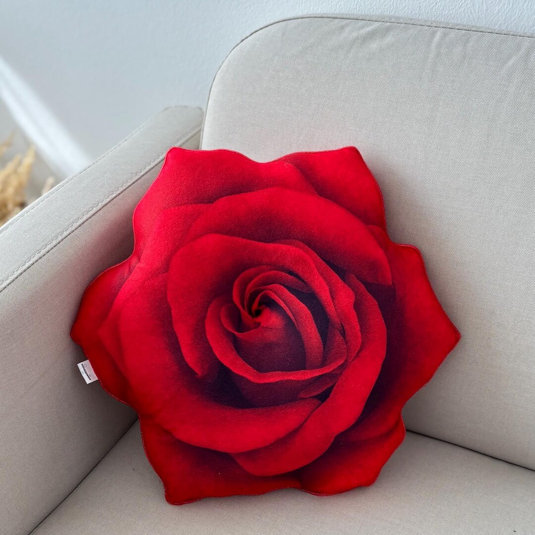 Red Rose Pillow, 3D Printed Flower Cushion - Etsy