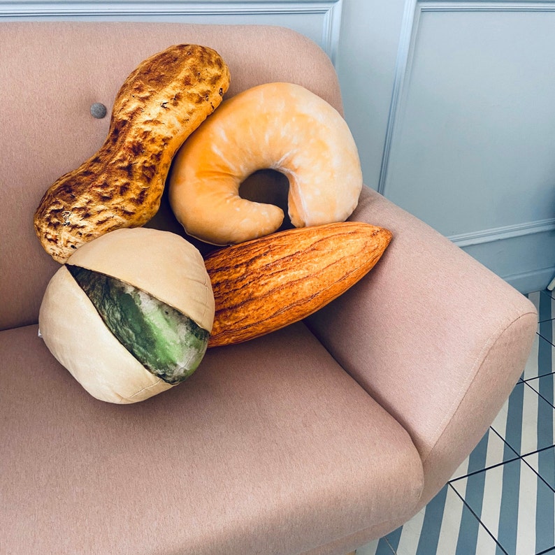 Realistic Peanut Pillow, Handmade Plush Nut Cushion, Food Pillow - Etsy