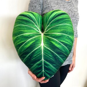 Philodendron Gloriosum Leaf Pillow: Handmade Plant Decor - Etsy