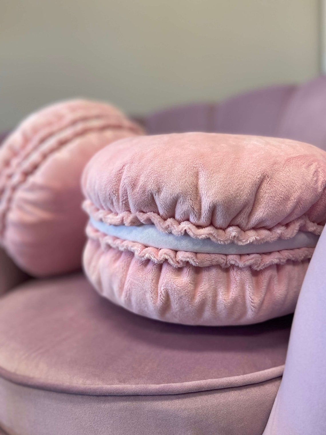 Handmade Plush Pink Macaron Pillow, French Cookie Cushion - Etsy Canada