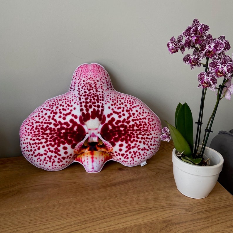 Orchid Flower Pillow, Detailed Flower Shape Cushion - Etsy