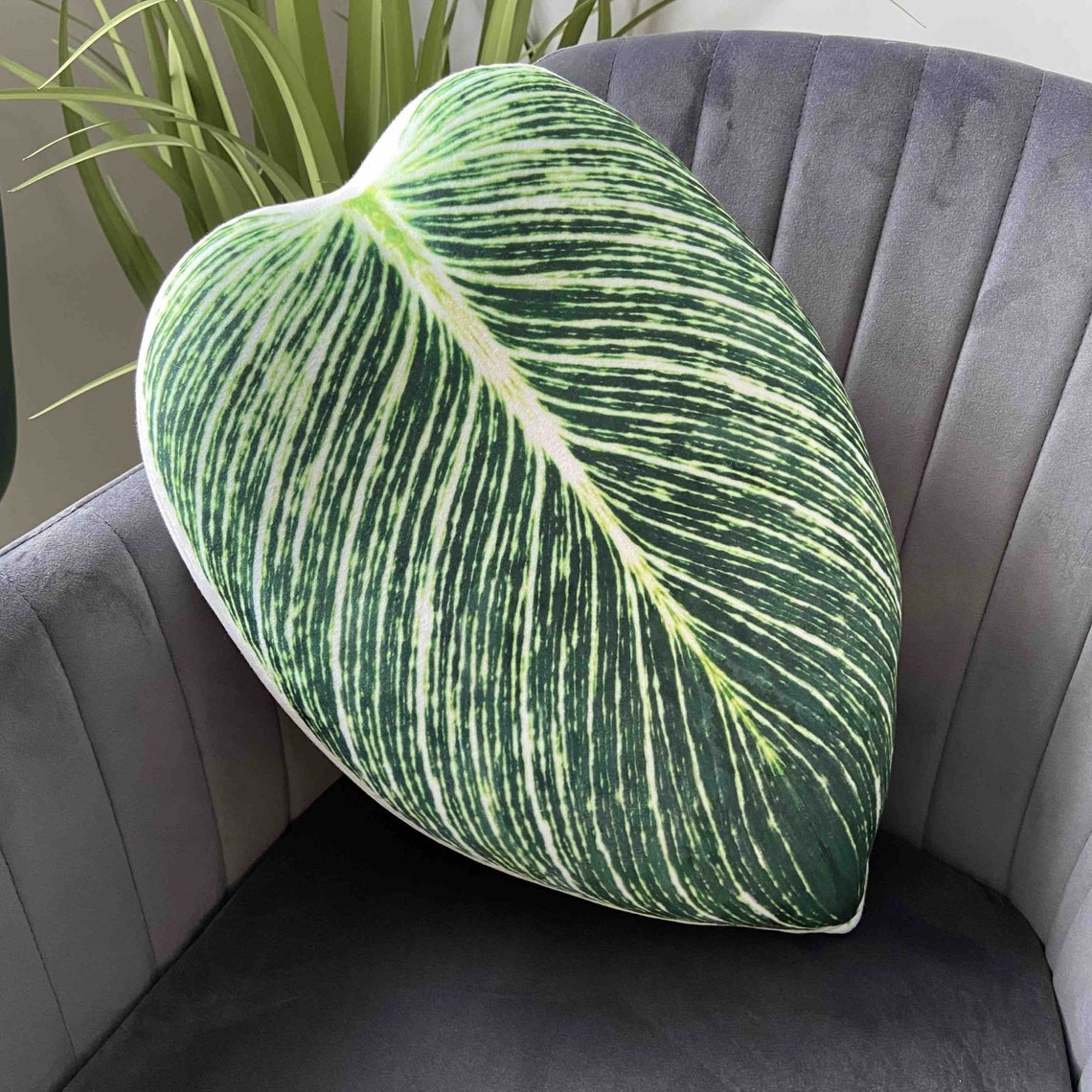Philodendron Birkin Pillow / Philodendron Birkin / Birkin Leaf | Etsy