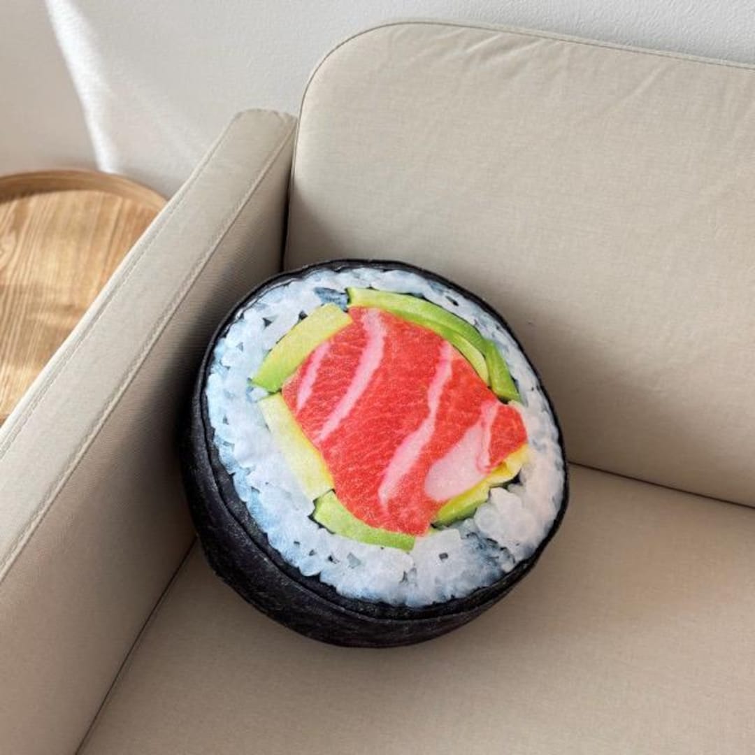 Sushi Pillow: Handmade Futomaki Roll Food Plushie, Sushi Shape Cushion ...