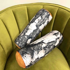 Tree Log Pillow / Birch Tree Log / Birch Roll Pillow/ Tree Log Bolster ...