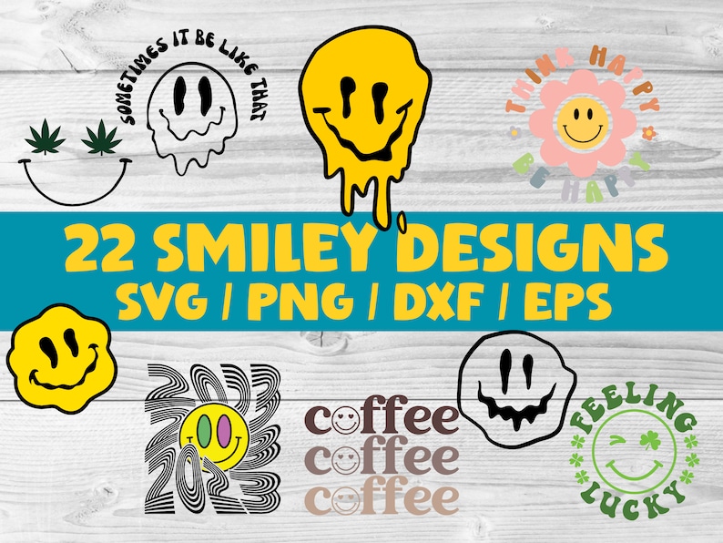Melty Smiley Face Svg, Droopy Smiley Face Svg, Simple Smiley Face Svg ...