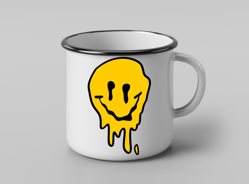 Melty Smiley svg, Droopy Smiley svg, einfache Smiley svg, Vintage ...