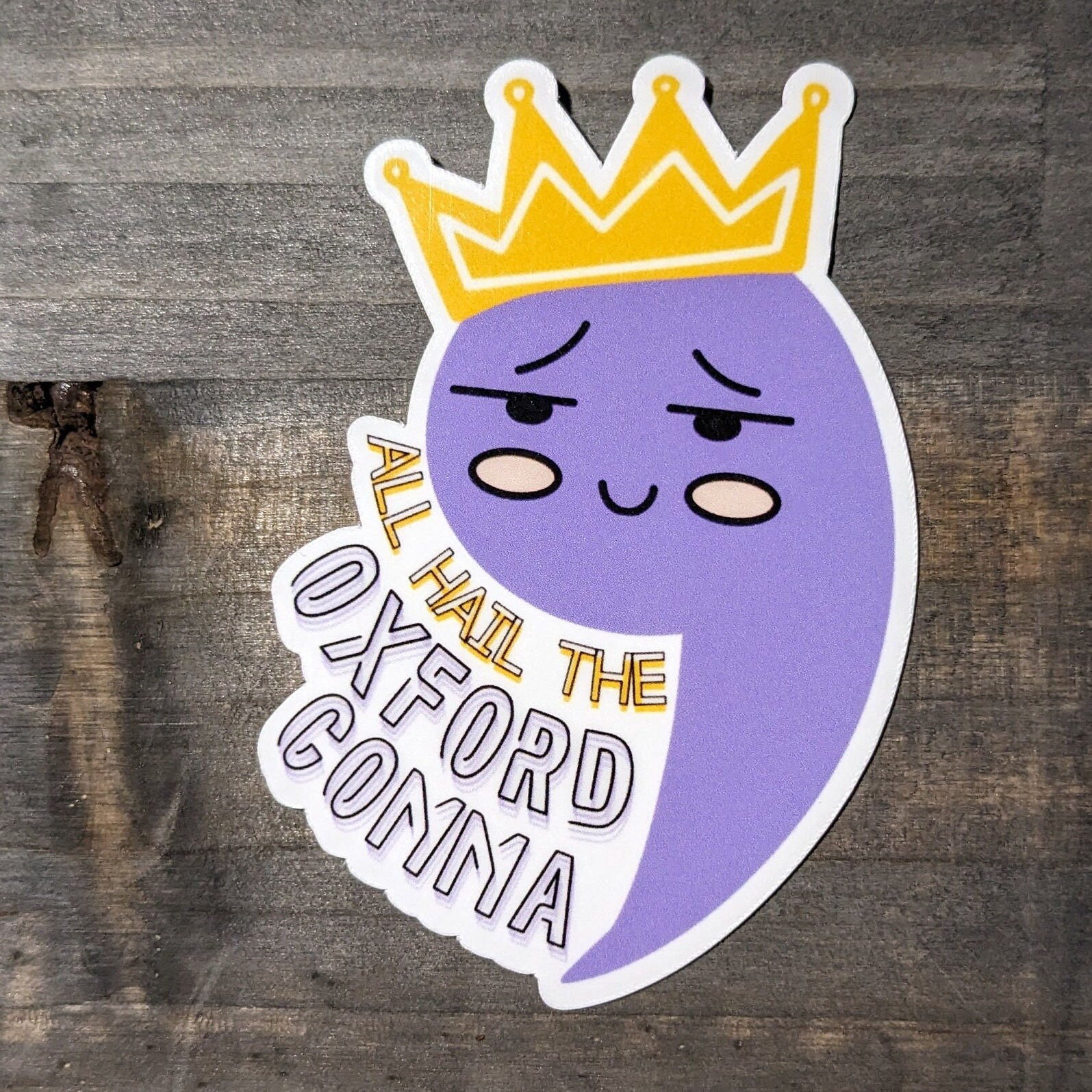 Hail the Oxford Comma Waterproof Sticker - Etsy