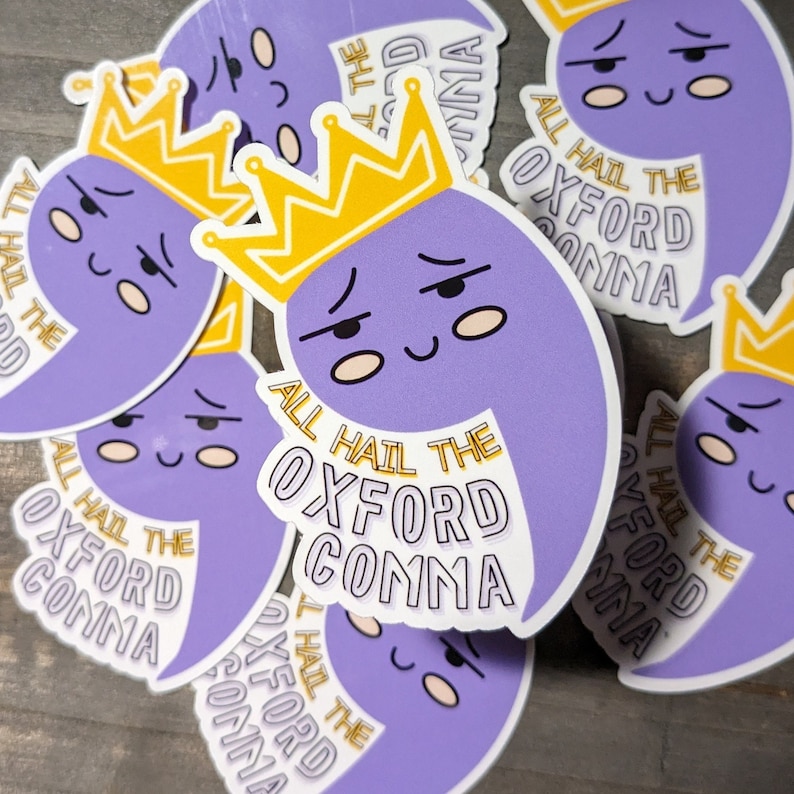 Hail the Oxford Comma Waterproof Sticker - Etsy