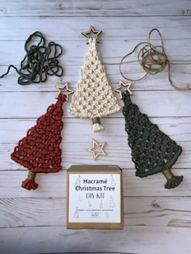 Macramé Christmas Tree DIY Kit Vintage Christmas DIY Macramé Beginner ...