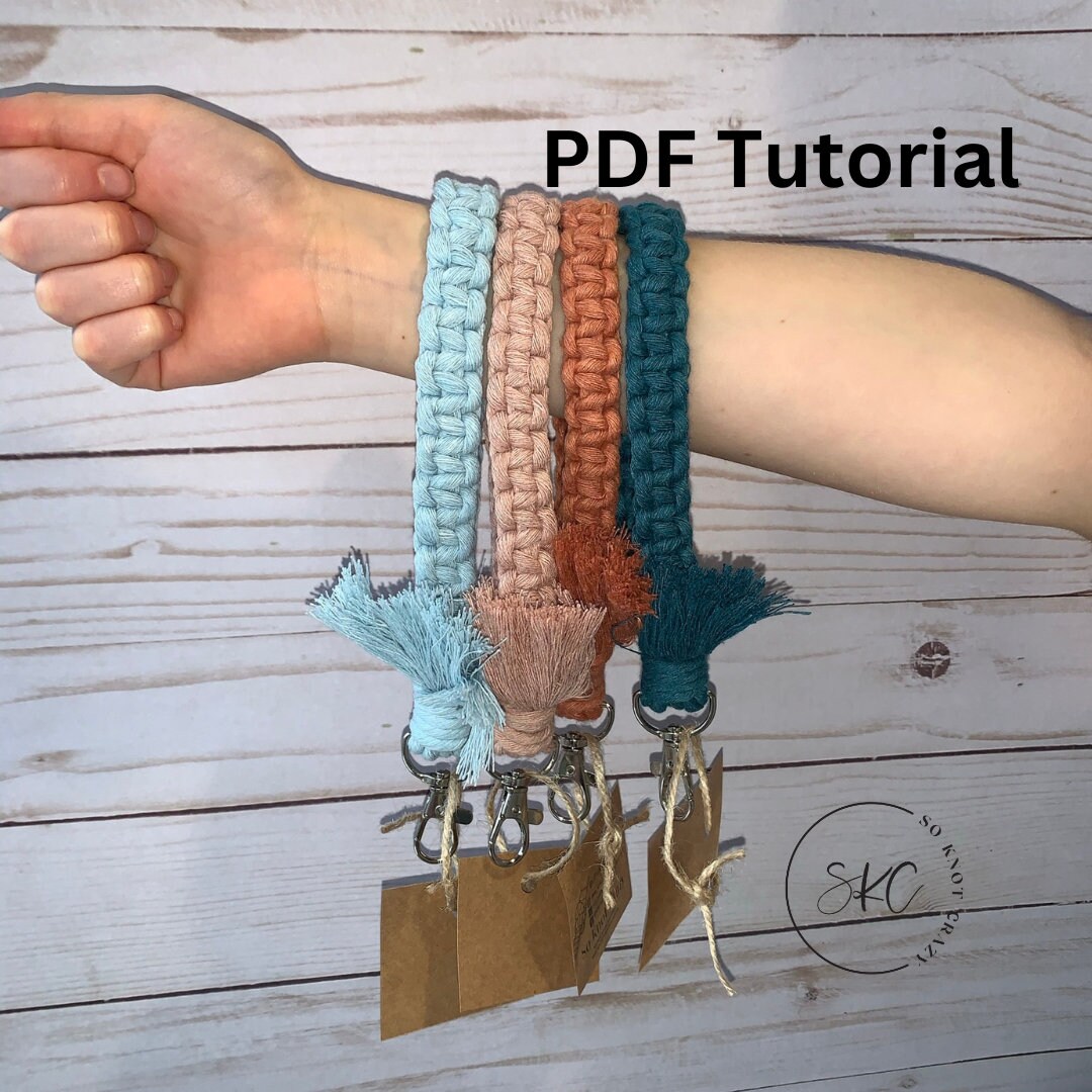 Macramé Keychain Pattern | Printable DIY Macramé | Easy Macramé | Boho ...
