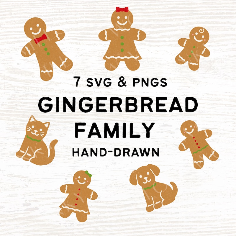 Gingerbread Family Clipart - Etsy
