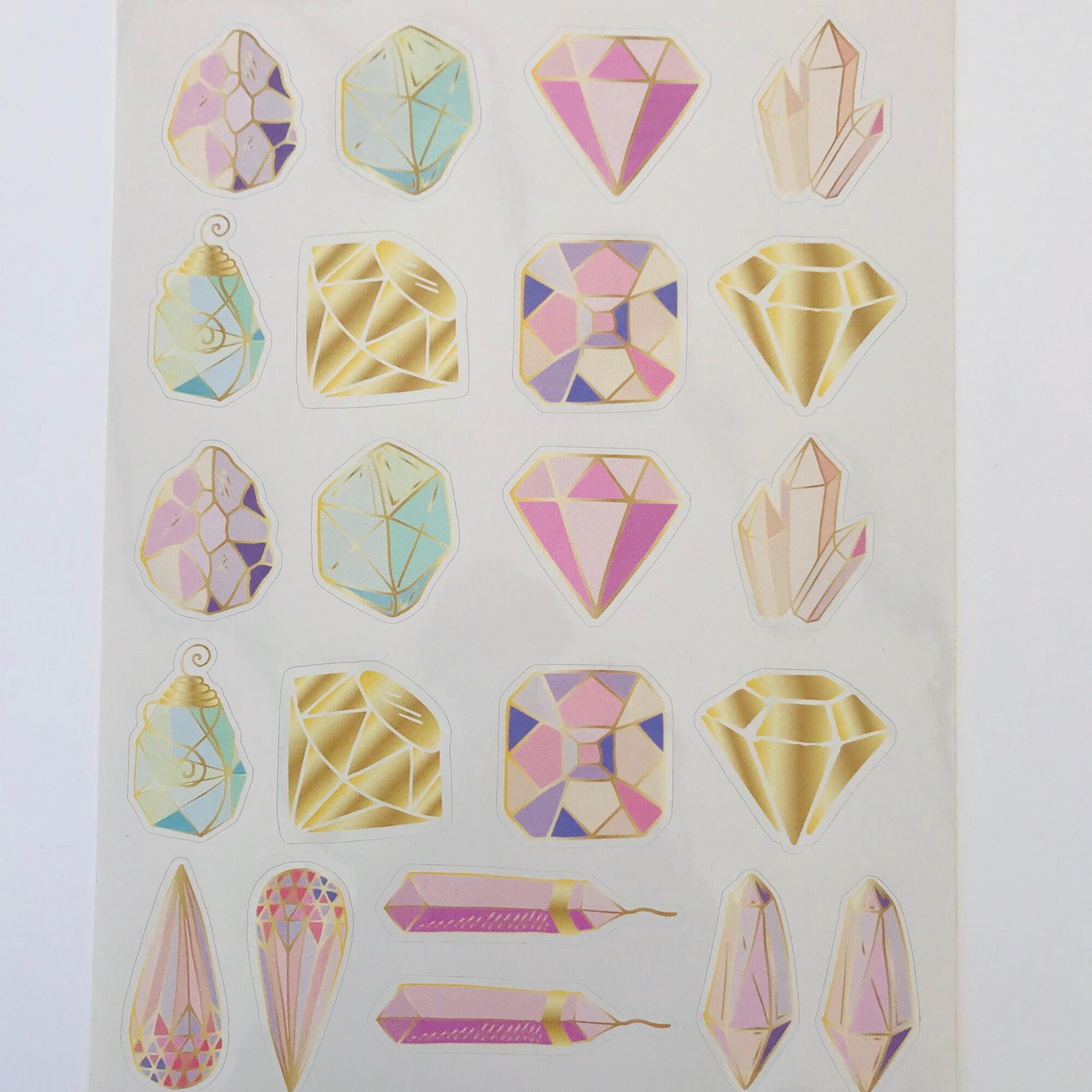 Crystal Stickers, Glossy Crystal Stickers. 2 Sheets of Stickers - Etsy
