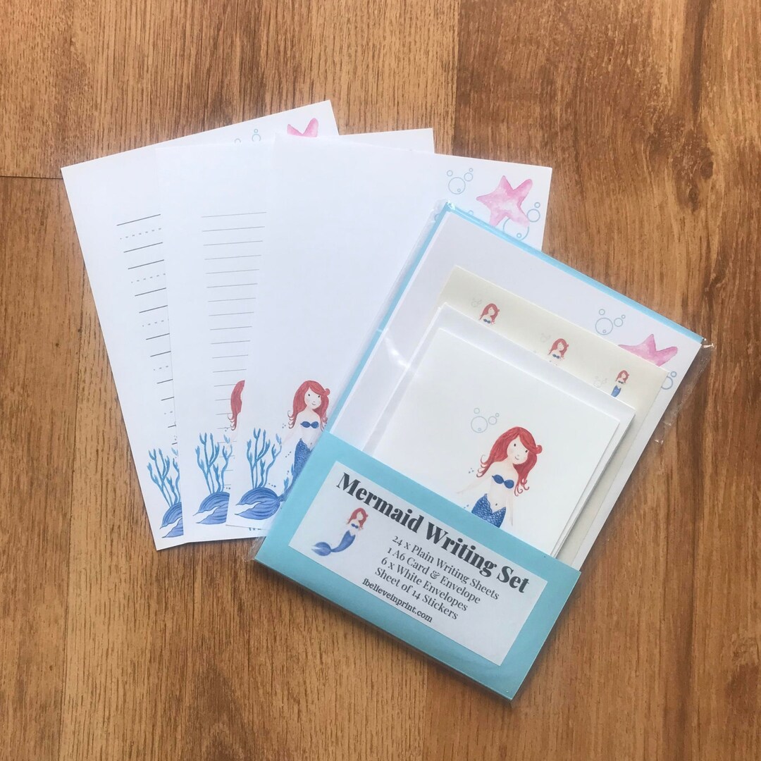 Mermaid Writing Set, Stationery Set, Letter Writing Notepaper ...