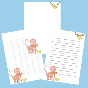 Monkey Stationery Set: A5 Notepaper, Card & Stickers - Etsy UK