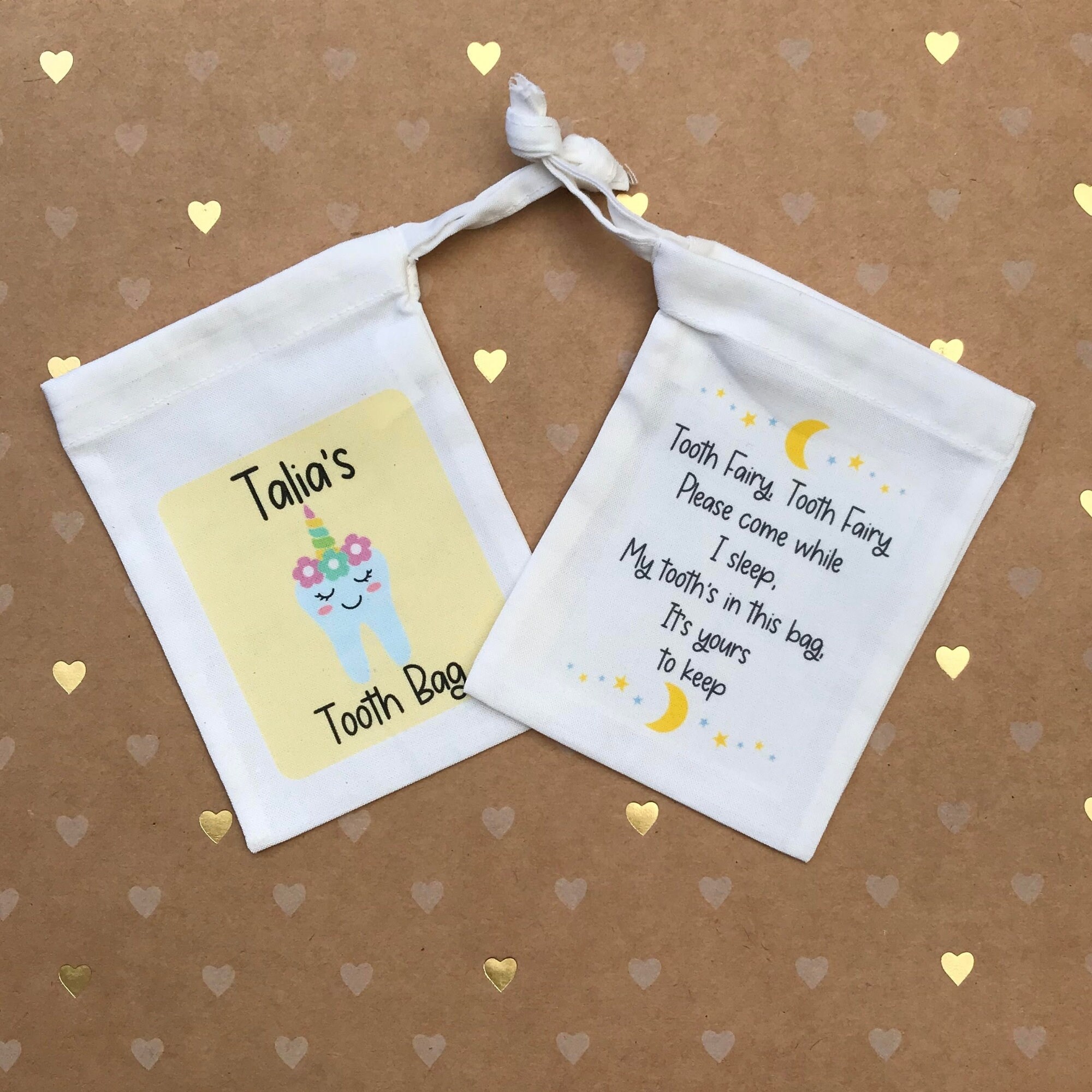 Tooth Fairy Kit, Personalised Tooth Bag With Stationery Set - Etsy