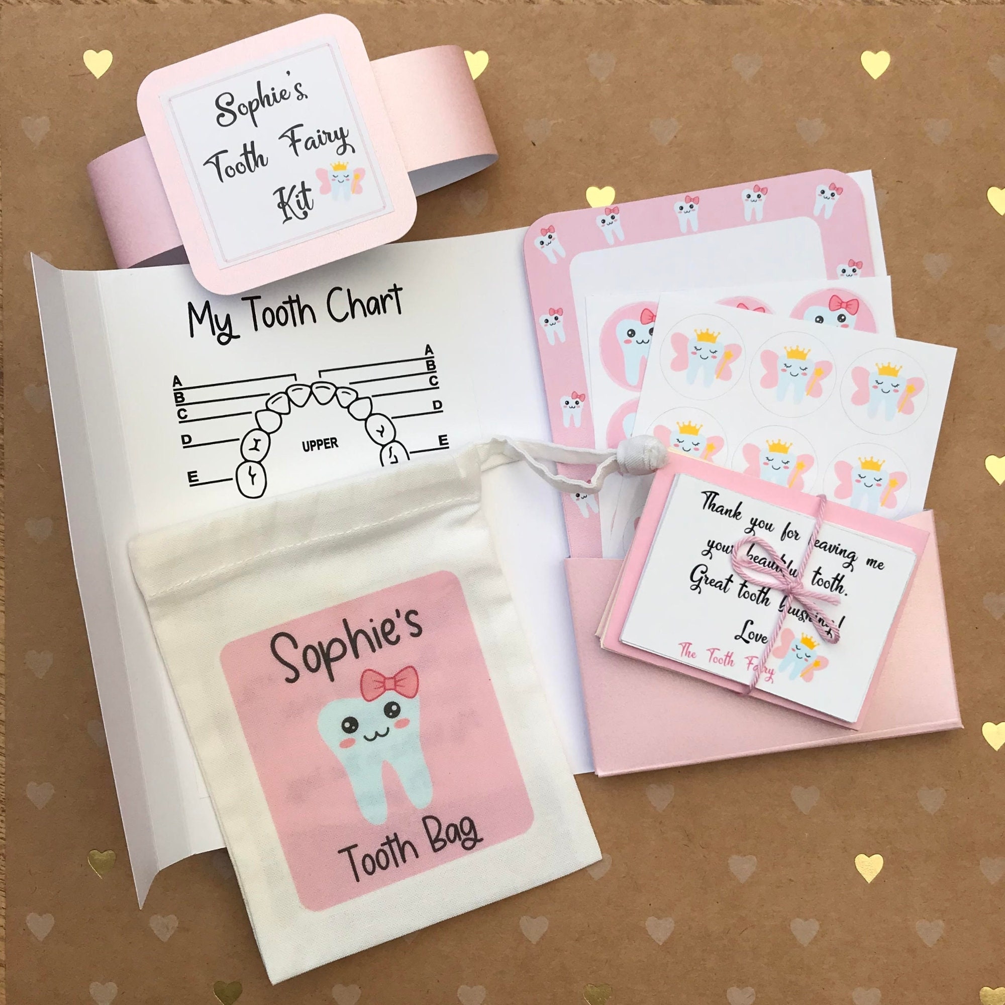 Tooth Fairy Kit, Personalised Tooth Bag With Stationery Set - Etsy