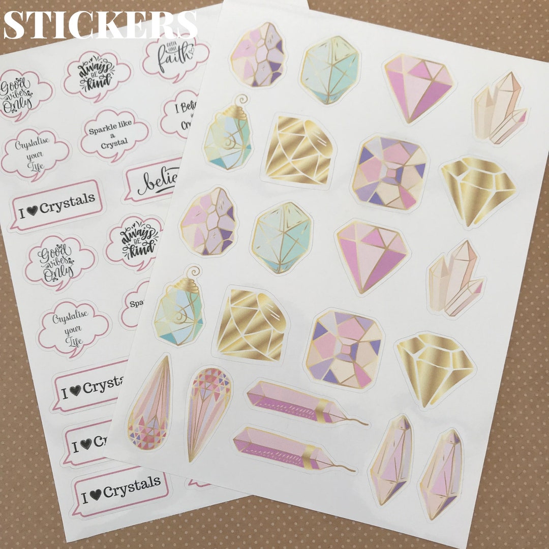 Crystal Stickers, Glossy Crystal Stickers. 2 Sheets of Stickers - Etsy