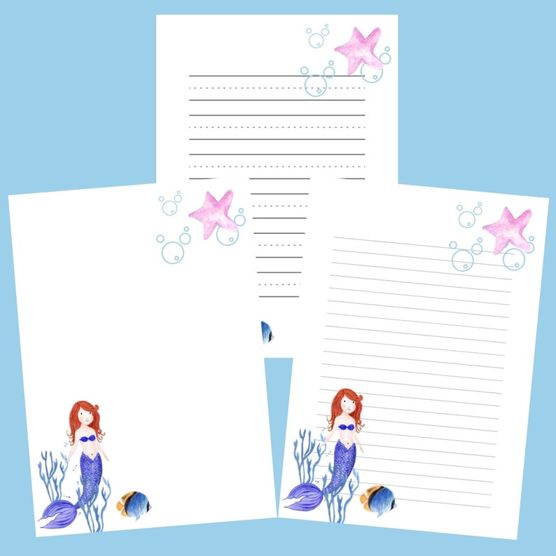 Mermaid Writing Set Stationery Set Letter Writing Notepaper - Etsy