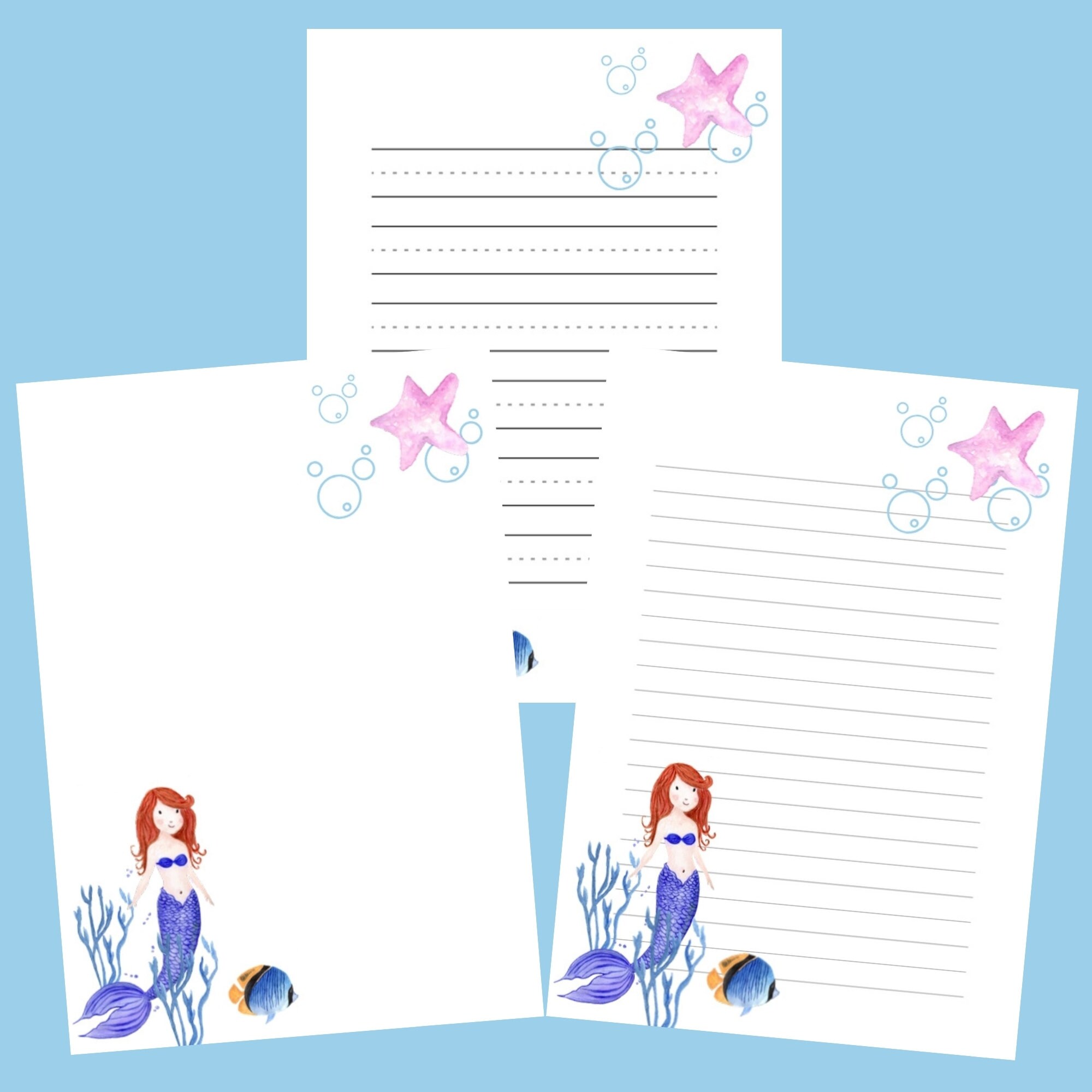 Mermaid Writing Set Stationery Set Letter Writing Notepaper - Etsy