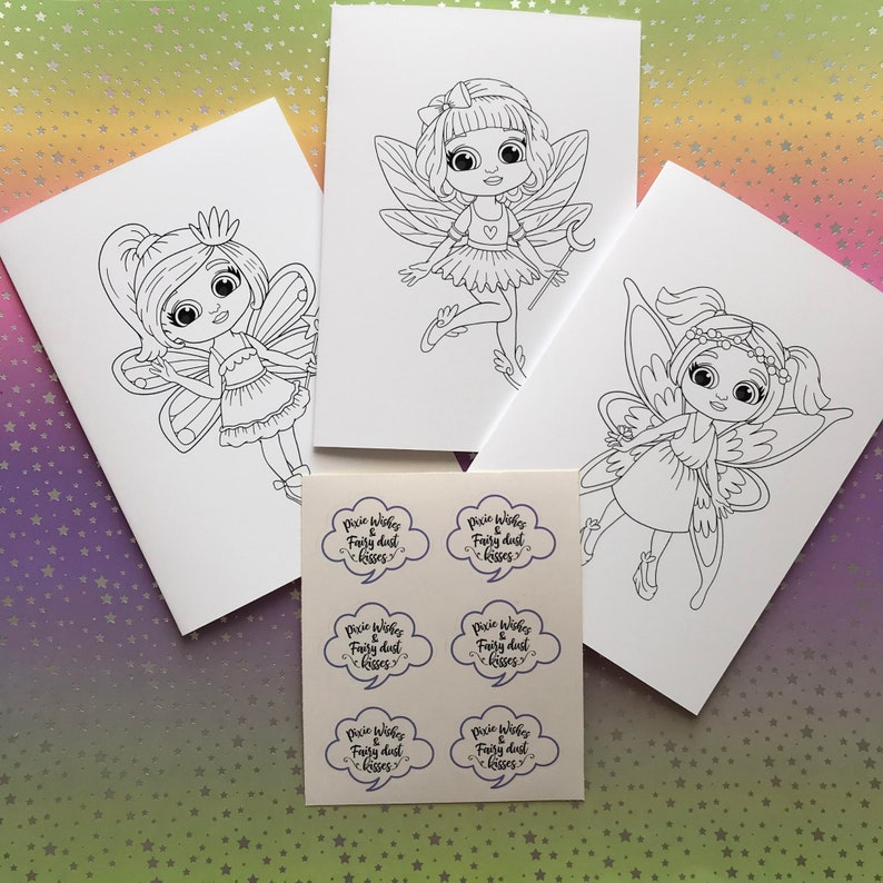 Fairy Colouring Notelets, Pack of 6 Blank A6 Note Cards & Envelopes - Etsy