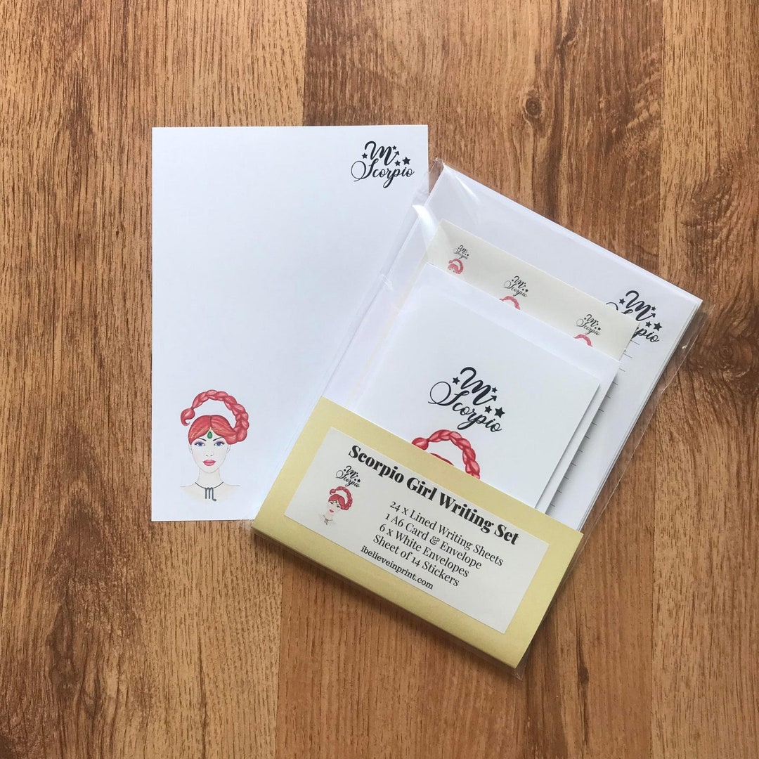 Scorpio Girl Writing Set, Stationery Set, Letter Writing Notepaper ...