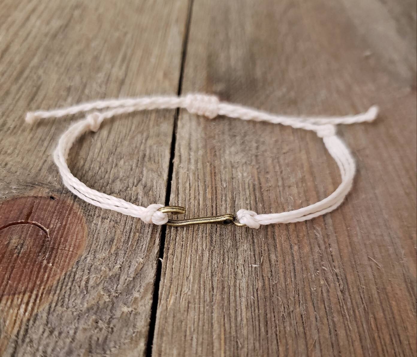Customize Small Fish Hook String Bracelet Adjustable and - Etsy