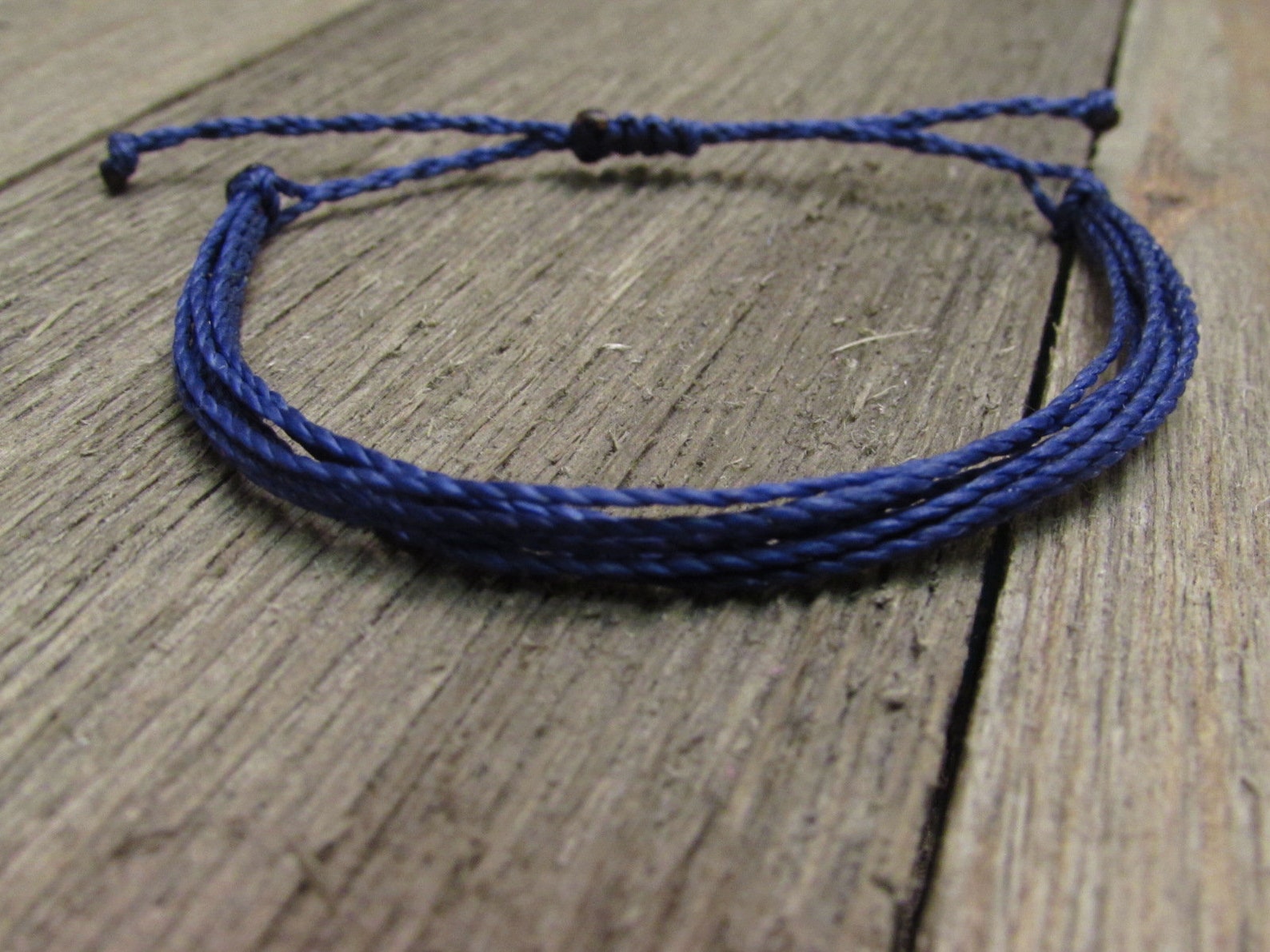 Stackable String Bracelet | Adjustable, Waterproof | Navy Blue ...
