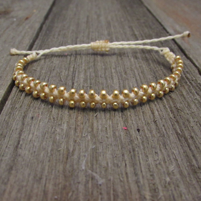 Cream Bead Bracelet - Etsy