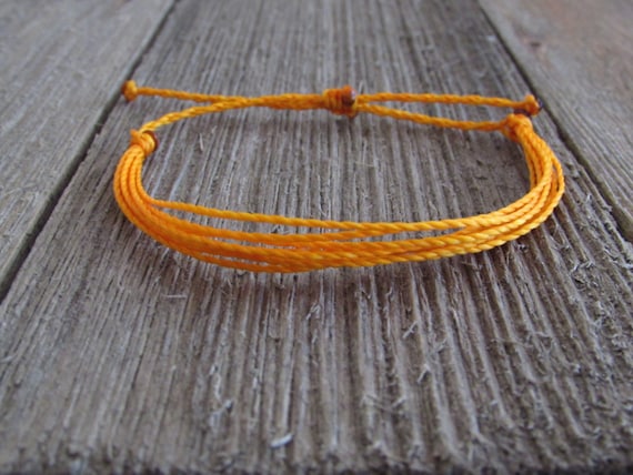 Stackable String Bracelet Adjustable and Waterproof Golden | Etsy