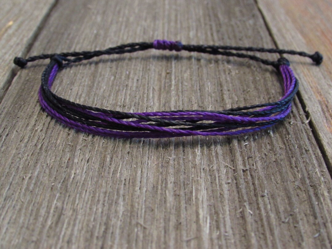 CUSTOMIZE | Stackable String Bracelet | Adjustable, Waterproof | Purple ...