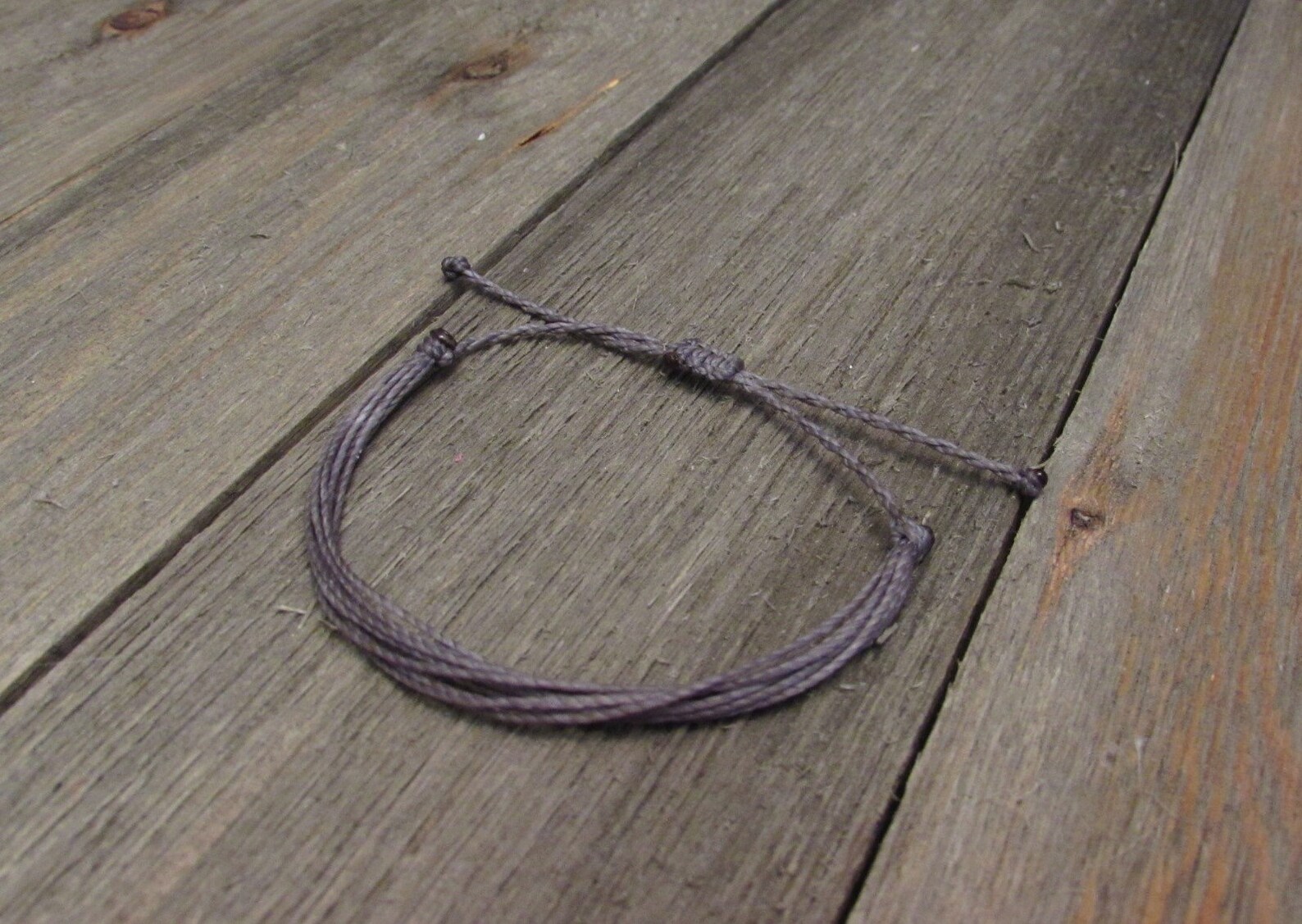 Stackable String Bracelet Adjustable Waterproof Dark Grey - Etsy