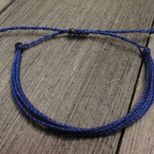 Stackable String Bracelet | Adjustable, Waterproof | Navy Blue ...