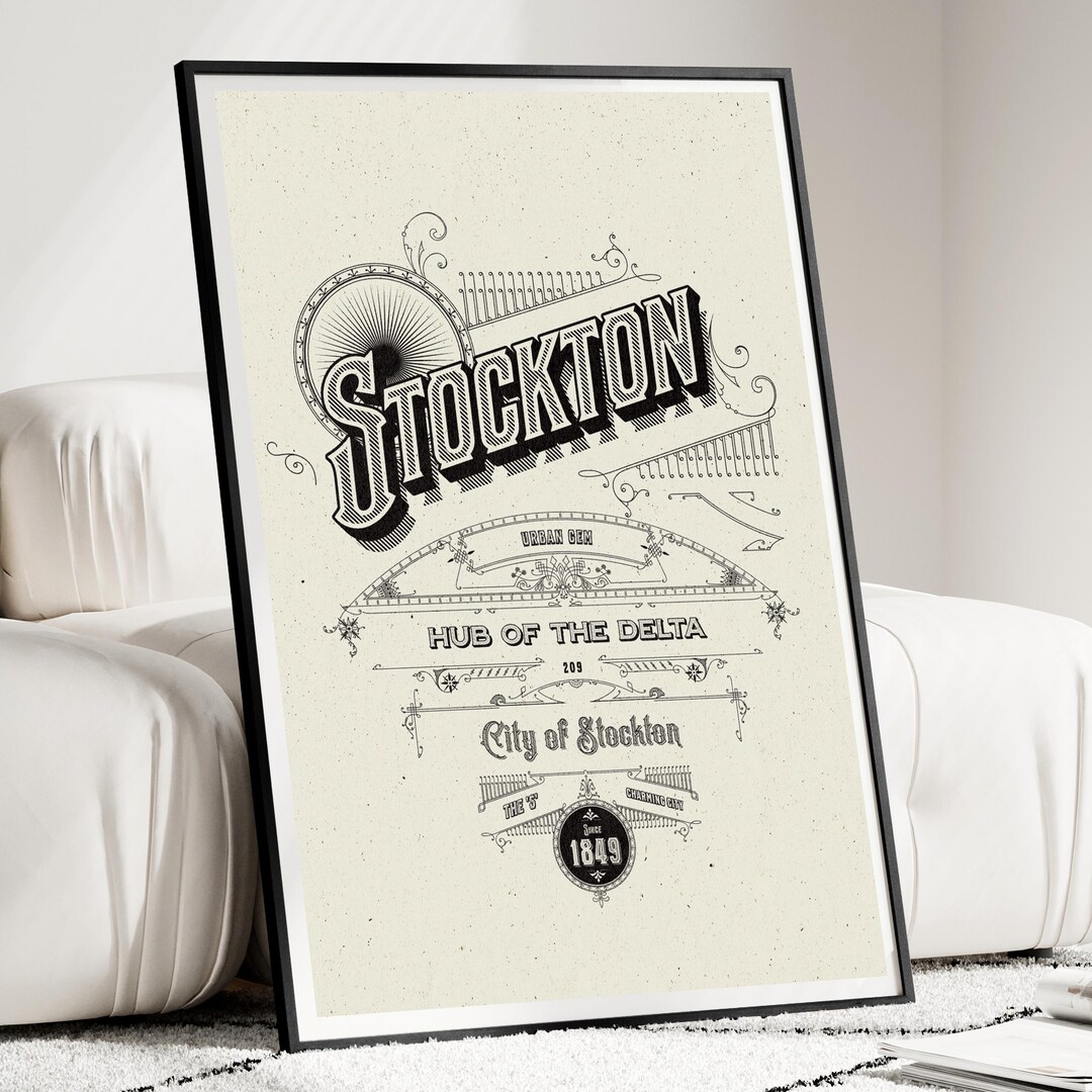 Stockton Print, Stockton Wall Art, Stockton Poster, Stockton California ...